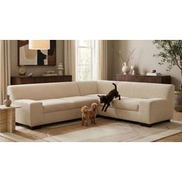 Ecksofa OTTO HOME, B:249cm H:74cm T:214cm, beige, 90% Polyester, 10% Nylon, Wohnzimmer, Sofas, "Faxxe 249 x 214 cm, auch mit Schlaffunktion", aus