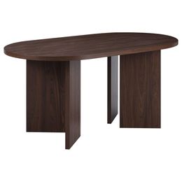 OTTO HOME Damen Esstisch "Callii", B/H/T: 160cm x 76cm x 90cm, braun, B:160cm H:76cm T:90cm, Tische, Oval, feste Tischplatte in edler Holzoptik,