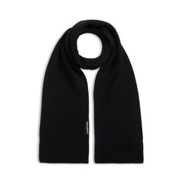Tommy Jeans Damen Strickschal "LINEAR LOGO SCARF", schwarz, unifarben, Strick, Baumwolle, Modet&uuml;cher, Regular fit mit Markenlabel