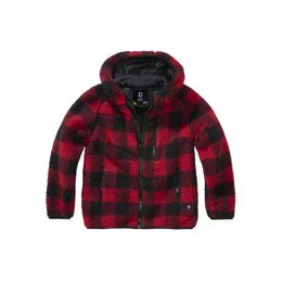 Brandit Damen Allwetterjacke "Brandit Damen Kids Teddyfleecejacket Hood", rot, Gr. 170, unifarben, 100% Polyester, Jacken