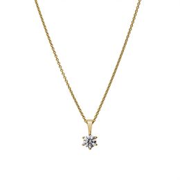 LYOMI Damen Kette mit Anh&auml;nger "585/- Gelbgold 1 synth. Diam. 0,50 ct.", 45,0cm, 0,5, Gold, L: 45 B: 5,8mm, gold, Gold, B:5,8mm, Halsketten