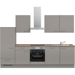K&uuml;chenzeile Nobilia, B:300,3cm H:216,6cm T:60cm, grau, Komplettk&uuml;chen-Sets, ""Laser I", NEU: individuell anpassbar mit gratis Profi-Beratung",