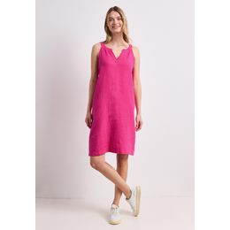 Street One Damen Sommerkleidmagenta dream, Gr. 46, unifarben, Stoff, 100% Leinen, Kleider, aus Leinen