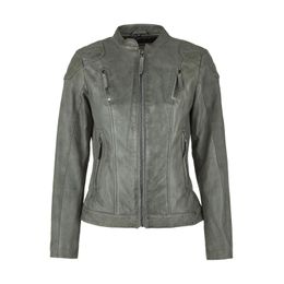 7eleven Damen Bikerjacke "SECHLOE", grau, Gr. 34, uni, Obermaterial: 100% Lammleder LEL. Futter: 100% Polyester PES. 100% Polyester PES., Jacken, mit