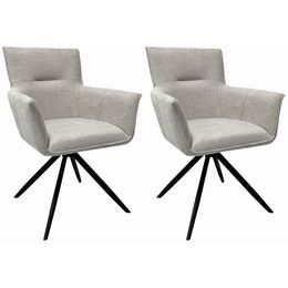Esszimmerstuhl OTTO HOME, B:61cm H:90cm T:62cm, grau, 100% Polyester, St&uuml;hle, "Corrdell", edler Webstoff Bezug, schwarzes pulverbeschichtetes