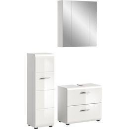 Badezimmer-Set Welltime, B:105cm H:185cm T:30cm, wei&szlig;, Holzwerkstoff, MDF, Kastenm&ouml;bel-Sets, Bad-Kombination, Bad-M&ouml;bel, Badezimmer, Kombination,