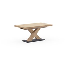 M&auml;usbacher Esstisch M&Auml;USBACHER, B:160cm H:76cm T:90cm, braun, Wohnzimmer, Tische, "Komfort Tisch", mit X Gestell und Bodenplatte. Melaminbeschichtet