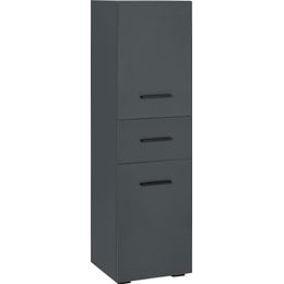 Midischrank Welltime, B:38cm H:130cm T:35cm, grau, Holzwerkstoff, Badezimmer, Schr&auml;nke, "Skara", verstellbarer Einlegeb&ouml;den hinter jeder T&uuml;r, Breite