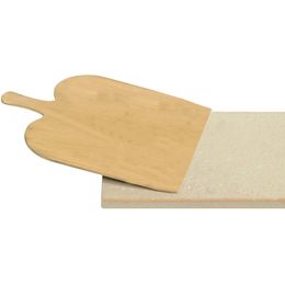Rommelsbacher Pizzastein, B/H/T: 35cm x 1,4cm bis x 35cm, beige, Backbleche, Brotbackstein-Set