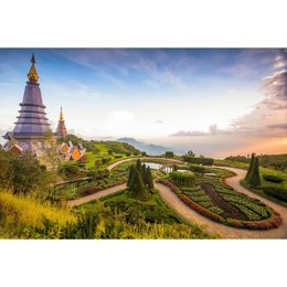 papermoon Fototapete &raquo;CHIANG MAI PAGODEN-THAILAND GARTEN WOLKE SONNE PANORAMA&laquo; bunt Vlies B/L: 2m x 1,49m, Bahnen: 4 Stk.