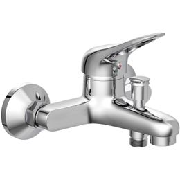 Sch&uuml;tte Wannenarmatur SCH&Uuml;TTE, B:18cm H:12,5cm T:14,2cm, grau, Kunststoff, Messing, Metall, Armaturen, "Porto", Mischbatterie Badewanne, Wasserhahn Bad,