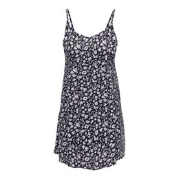 Only Damen Tr&auml;gerkleid "ONLLIANA LIFE STRAP SHORT DRESS NOOS", schwarz, Gr. L, bedruckt, Web, Obermaterial: 100% Viskose, Kleider, Viskose