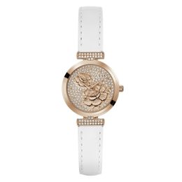 Guess Damen Quarzuhr "ARRAY", rosa, Armbanduhren, Armbanduhr, Damenuhr, Lederarmband, analog
