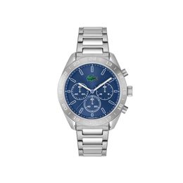 Lacoste Herren Chronograph "BOSTON", blau, Armbanduhren, Quarzuhr, Armbanduhr, Herrenuhr, Edelstahlarmband, analog, Jahr, Monat