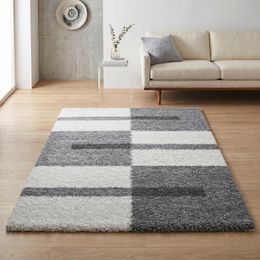 Hochflor-Teppich, B:60cm H:30mm L:110cm, grau, Ayyildiz Teppiche, Kunstfaser, Teppiche, "Gala Shaggy 2505, auch als L&auml;ufer und in Rund", robuster