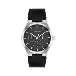 Calvin Klein Damen Multifunktionsuhr "CK MOTION", schwarz, Armbanduhren, Quarzuhr, Armbanduhr, Damenuhr, Herrenuhr, Lederarmband, analog
