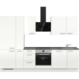 K&uuml;chenzeile Nobilia, B:300,3cm H:216,6cm T:60cm, wei&szlig;, Komplettk&uuml;chen-Sets, ""Laser II", NEU: individuell anpassbar mit gratis Profi-Beratung",