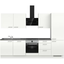 K&uuml;chenzeile Nobilia, B:300,3cm H:216,6cm T:60cm, wei&szlig;, Komplettk&uuml;chen-Sets, ""Laser II", NEU: individuell anpassbar mit gratis Profi-Beratung",