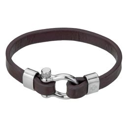PHILIPP BLANC Herren Armband "PBA37RS", 21cm, Edelstahl Leder, braun, Edelstahl, Leder, Armb&auml;nder