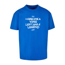 Herren T-Shirt "Upscale by Mister Tee Herren Like A Legend Oversize Tee", blau, Gr. XS, UPSCALE BY MISTER TEE, bedruckt, 100% Baumwolle, Shirts