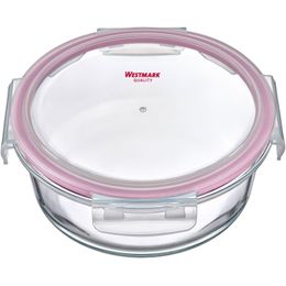 Westmark Frischhaltedose "Glas-Frischhaltedose, 650 ml, rund", B/H/L: 7cm, rosa, Lebensmittelaufbewahrungsbeh&auml;lter, mikrowellen- und ofenfest