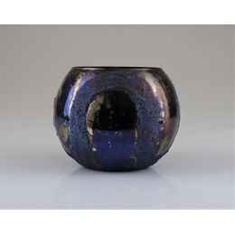 AM Design Windlicht "aus Glas", B/H/T: 14cm x 10cm, blau, Garten, Kerzenhalter, 2er Set, BxH: 14x10 cm