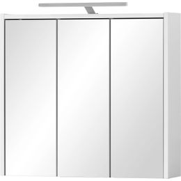 Badezimmerspiegelschrank Welltime, B:65cm H:64cm T:16cm, wei&szlig;, FSC-zertifizierter Holzwerkstoff, Schr&auml;nke, "Dex, Spiegelschrank, Made in Germany, B:
