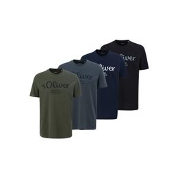 s.Oliver Herren T-Shirt "T-Shirt Logo T-Shirt 4er Pack", bunt, Gr. XXL, Obermaterial: 100% Baumwolle CO., Shirts