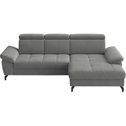 Sit & More Ecksofa SIT & MORE, B:264cm H:84cm T:181cm, grau, 100% Polyester, Wohnzimmer, Sofas, "Vanity, L-Form, B: 264 cm", Inkl.Sitz-,Kopf-und