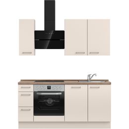 K&uuml;chenzeile Nobilia, B:180,3cm H:216,6cm T:60cm, beige, Komplettk&uuml;chen-Sets, ""Laser II", NEU: individuell anpassbar mit gratis Profi-Beratung",