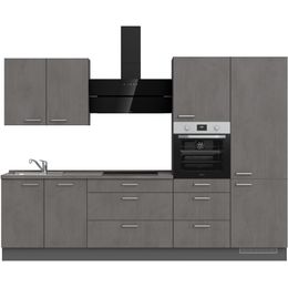 K&uuml;chenzeile Nobilia, B:300,3cm H:216,6cm T:60cm, grau, Komplettk&uuml;chen-Sets, ""Riva II", NEU: individuell anpassbar mit gratis Profi-Beratung",