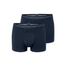 Schiesser Herren Boxershorts "Cotton Flex", Gr. 4, blau, Single Jersey, Obermaterial: 85% Baumwolle, 10% Polyamid, 5% Elasthan, Unterhosen,