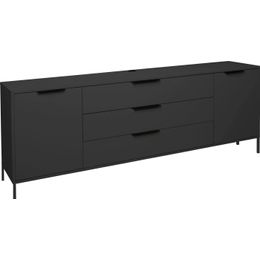 M&auml;usbacher Sideboard M&Auml;USBACHER, B:216cm H:70cm T:45cm, grau, Wohnzimmer, Sideboards, "Bonnie", Sideboard mit Quadratgestell