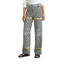 Marc O'Polo MARC O'POLO Damen Chinohose "mit l&auml;ssigem Allover-Print", bunt, Gr. 36, bedruckt, Obermaterial: 100% Leinen, Hosen