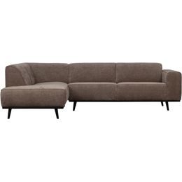 Ecksofa Woood, B:274cm H:77cm T:210cm, grau, 53% Polyester / 47% Polyacryl, Wohnzimmer, Sofas, "Statement, Sofa auf Birke-Gestell, mit Bonell- und