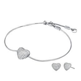 Michael Kors Damen Schmuckset "Multipack Schmuck Geschenk Silber 925 PREMIUM Herz", silber, Silber 925 (Sterlingsilber), Schmuck_Sets, mit Zirkonia