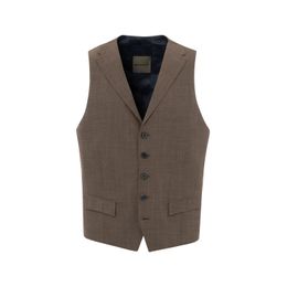 Benvenuto. Herren Anzugweste "SALVINO", braun, Gr. 50, uni, Obermaterial: 53% Polyester PES. 43% Wolle WO. 4% Elasthan EL. Futter: 100% Polyester
