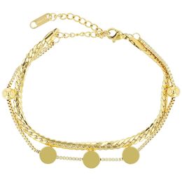 Adelia&acute;s ADELIA ́S Damen Armband "Armband aus Edelstahl 18+3 cm", 21cm, Edelstahl, gold, Edelstahl, Armb&auml;nder, Ein Geschenk, das Freude macht