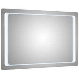 Badspiegel SAPHIR, B:110cm H:70cm T:3cm, transparent, Aluminium, Spiegel, "Quickset 326, inklusive Touchsensor, 110cm breit"