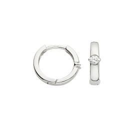 Firetti Damen Paar Creolen "Schmuck Geschenk Silber 925 Ohrschmuck Ohrringe Kristall", 15mm, Silber 925 (Sterlingsilber), silber, Silber 925