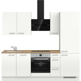 K&uuml;chenzeile Nobilia, B:240,3cm H:216,6cm T:60cm, wei&szlig;, Komplettk&uuml;chen-Sets, ""Laser II", NEU: individuell anpassbar mit gratis Profi-Beratung",