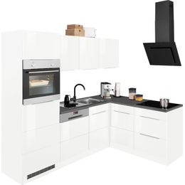 Winkelk&uuml;che KOCHSTATION, B:230cm H:200cm T:60cm, wei&szlig;, Komplettk&uuml;chen-Sets, "KS-Brindisi Stellbreite 230/170 cm", wahlweise mit E-Ger&auml;ten und