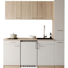 K&uuml;chenzeile respekta, B:180cm H:200cm T:60cm, wei&szlig;, Komplettk&uuml;chen-Sets, "Ingrid", zerlegt, wahlweise mit K&uuml;hlschrank, Soft-Close-Funktion, Breite