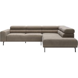 Sch&ouml;ner Wohnen Kollektion Ecksofa, B:276cm H:71cm T:219cm, braun, SCH&Ouml;NER WOHNEN-KOLLEKTION, 88% Polyester, 12% Polyacryl, Wohnzimmer, Sofas, "Tossa, Modernes Design trifft