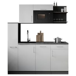 K&uuml;che respekta, B:175cm H:200cm T:60cm, wei&szlig;, Komplettk&uuml;chen-Sets, "Oliver", zerlegt, wahlweise mit Mikrowelle, mit Soft Close, Breite 175 cm