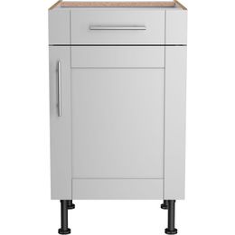 Unterschrank Optifit, B:50cm H:87cm T:58,4cm, grau, K&uuml;che, Schr&auml;nke, "Ahus", Breite 50 cm