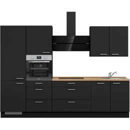 K&uuml;chenzeile Nobilia, B:300,3cm H:216,6cm T:60cm, schwarz, Komplettk&uuml;chen-Sets, ""Touch II", NEU: individuell anpassbar mit gratis Profi-Beratung",