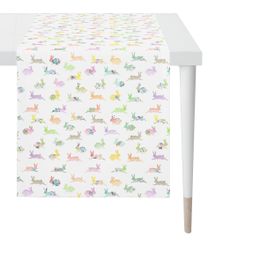 Tischl&auml;ufer Apelt, B:42cm H:0,5mm L:140cm, bunt, Obermaterial: 75% Baumwolle, 25% Polyester, Tischdecken, "3101", aquarellierte H&auml;schen als buntes