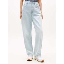Tommy Hilfiger Damen Weite Jeans, blau, Gr. 32, unifarben, Denim/Jeans, Obermaterial: 100% Baumwolle, Jeans, mit 5-Pocket-Design