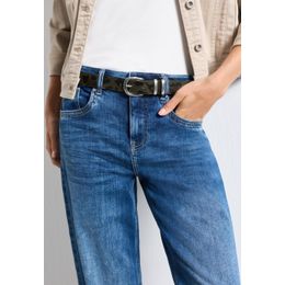 Street One Damen Lederg&uuml;rtel, gr&uuml;n, Gr. 80, Stoff, 100% Rindsleder, G&uuml;rtel, mit Leomuster